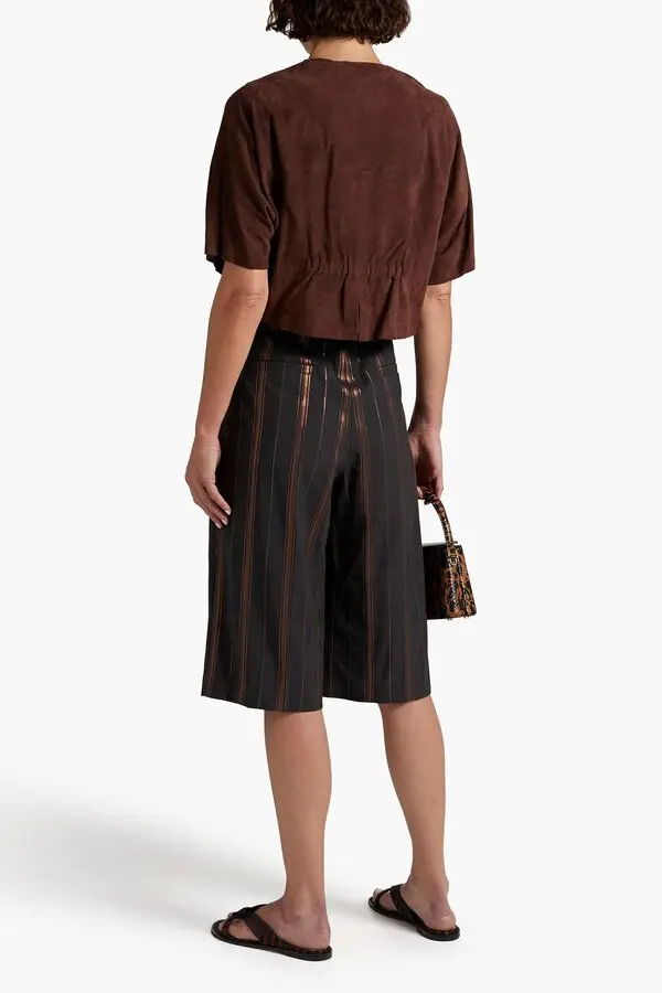 Brunello Cucinelli Sequin-embellished Wool-blend Culottes