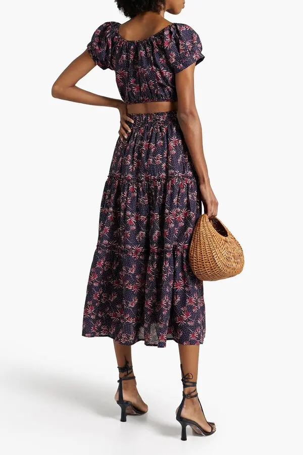 Eberjey Harper Cropped Printed Top