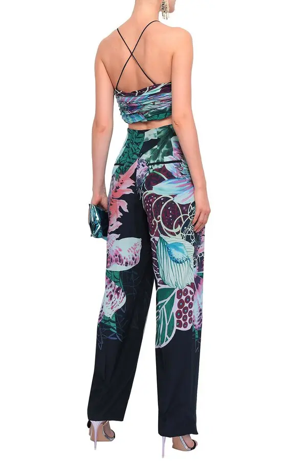 Roberto Cavalli Printed Silk Crepe De Chine Jumpsuit