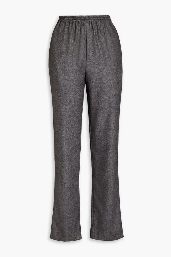 Eskandar Mélange Silk And Cashmere-blend Canvas Tapered Pant