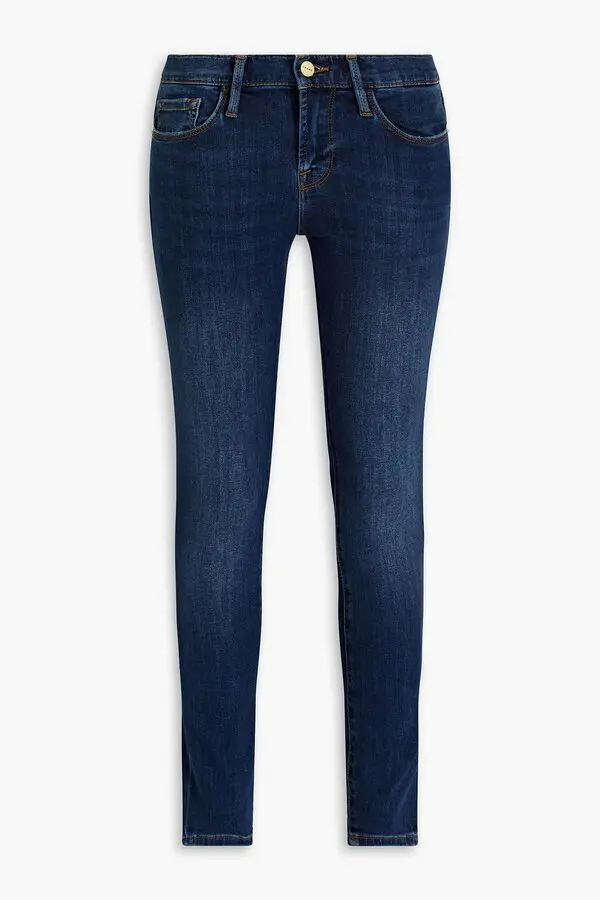 FRAME Le Skinny De Jeanne Mid-rise Jeans - Dark Denim
