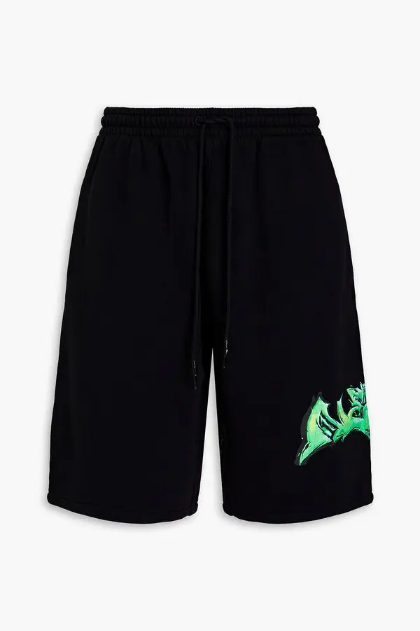 Off-White Printed Cotton-fleece Shorts