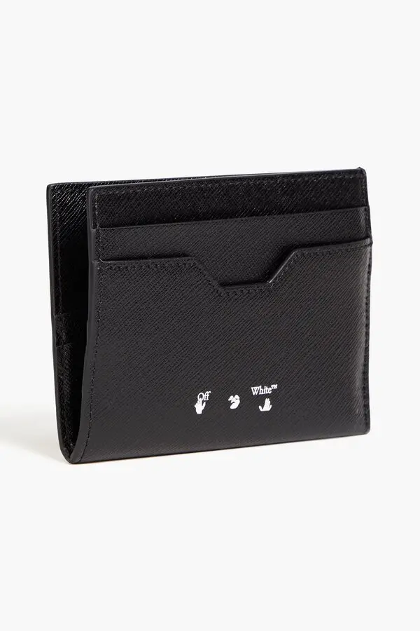 Off-White Striped Texturedleather Cardholder