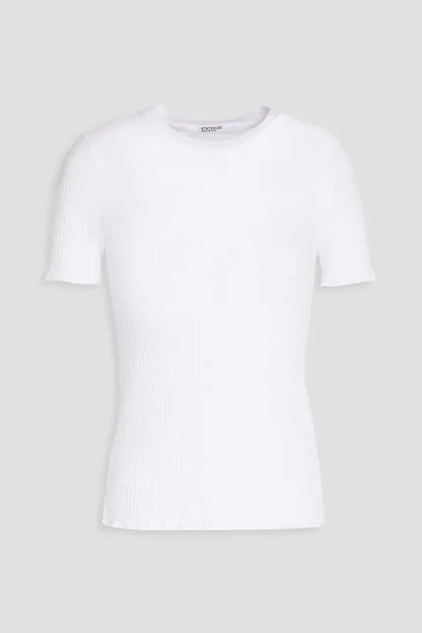 Stateside Ribbed Supima Cotton And Micro Modalblend Jersey Tshirt