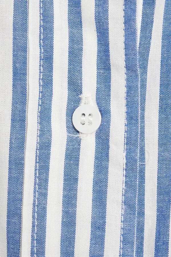 Stateside Striped Cotton Poplin Shirt With Twist Front