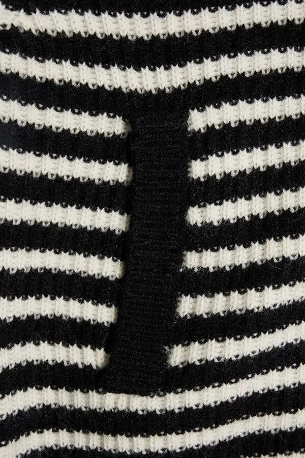 Equipment Bowee Striped Wool And Cashmereblend Halfzip Sweater