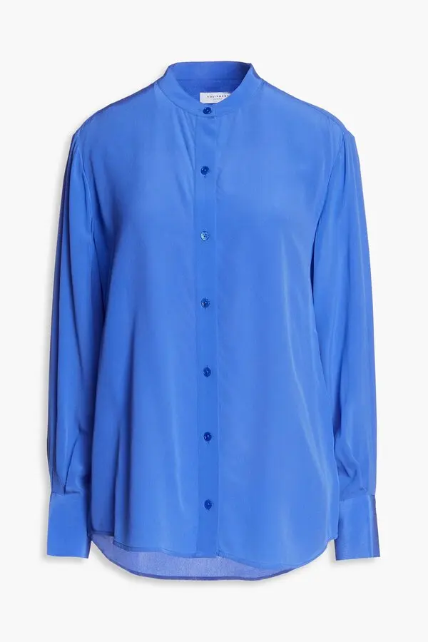 Equipment Leonee Silk Crepe De Chine Shirt - Blue