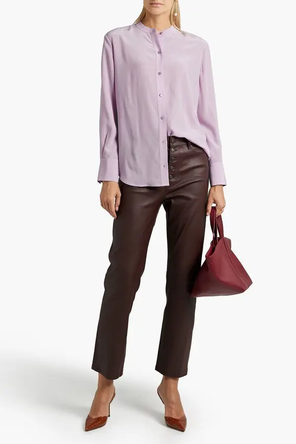 Equipment Leonee Silk Crepe De Chine Shirt - Lavender