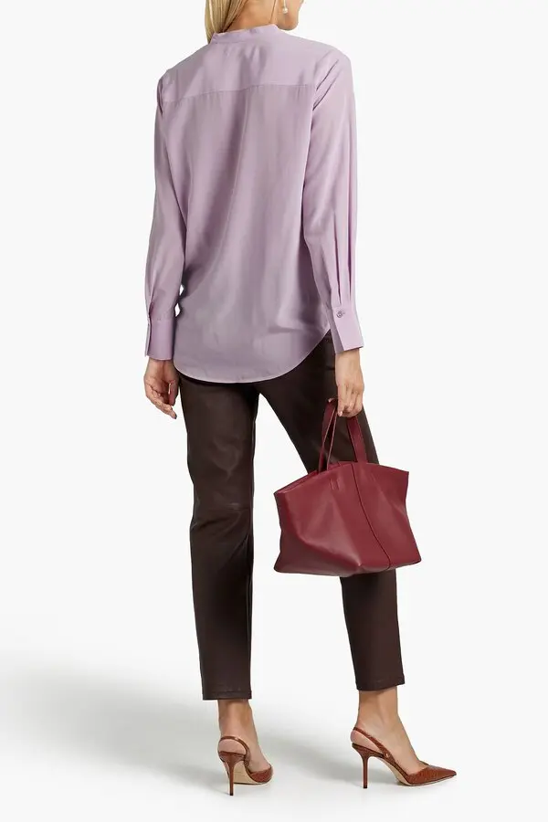 Equipment Leonee Silk Crepe De Chine Shirt - Lavender