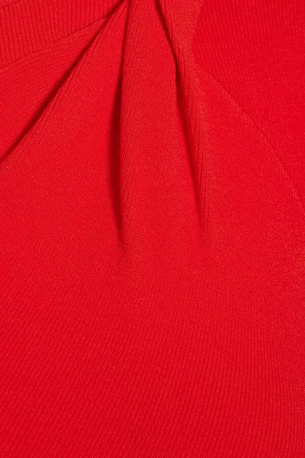 Helmut Lang Asymmetric Twisted Ribbed Knit Dress