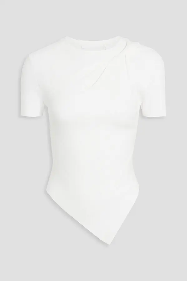 Helmut Lang Asymmetric Twisted Ribbedknit Top