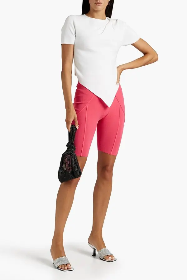Helmut Lang Asymmetric Twisted Ribbedknit Top