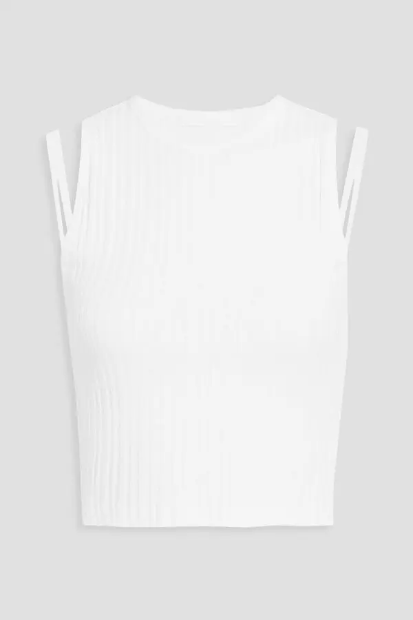 Helmut Lang Cropped Ribbed Cotton-jersey Top