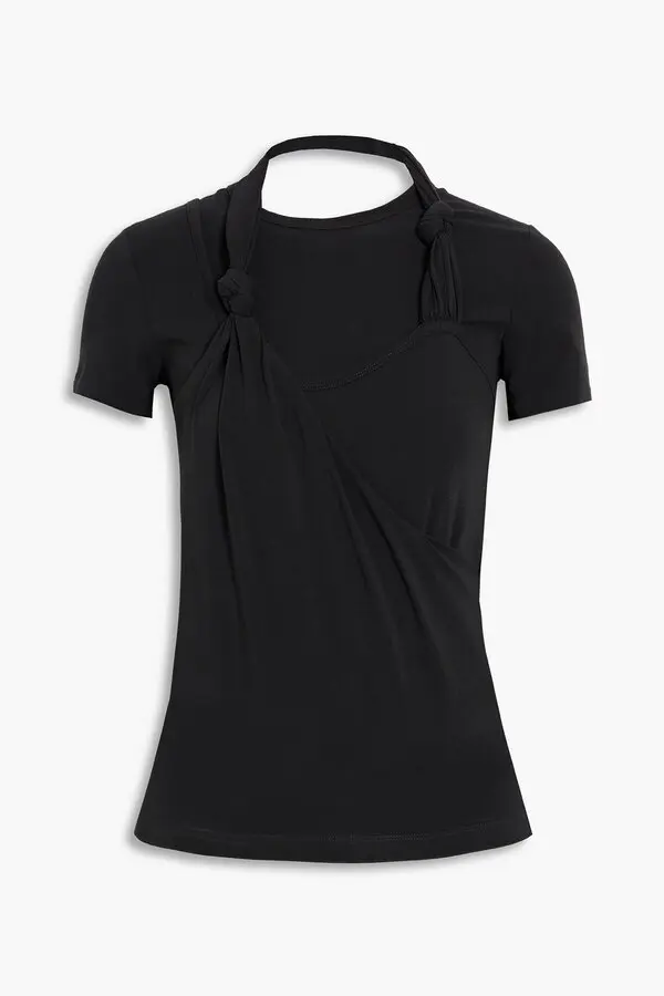 Helmut Lang Knotted Stretch-cotton Jersey Top