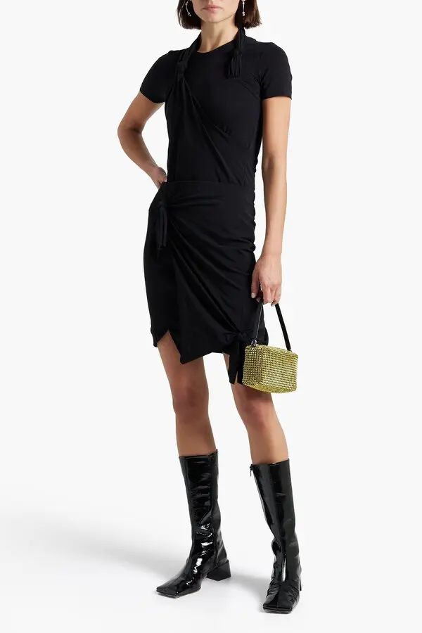 Helmut Lang Knotted Stretch-cotton Jersey Top