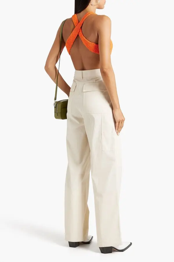 Helmut Lang Cropped Openback Cottonblend Top