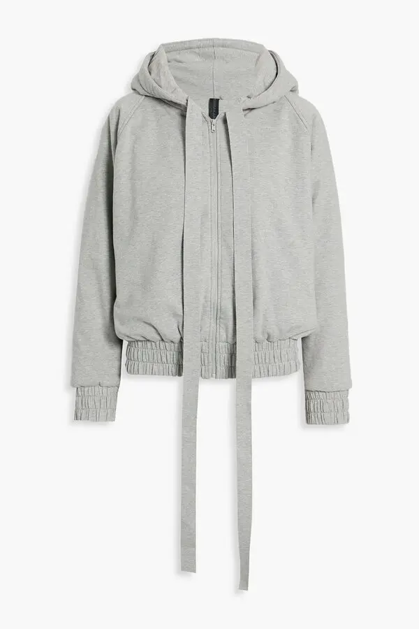 Norma Kamali Padded Cottonblend Jersey Hooded Bomber Jacket - Gray
