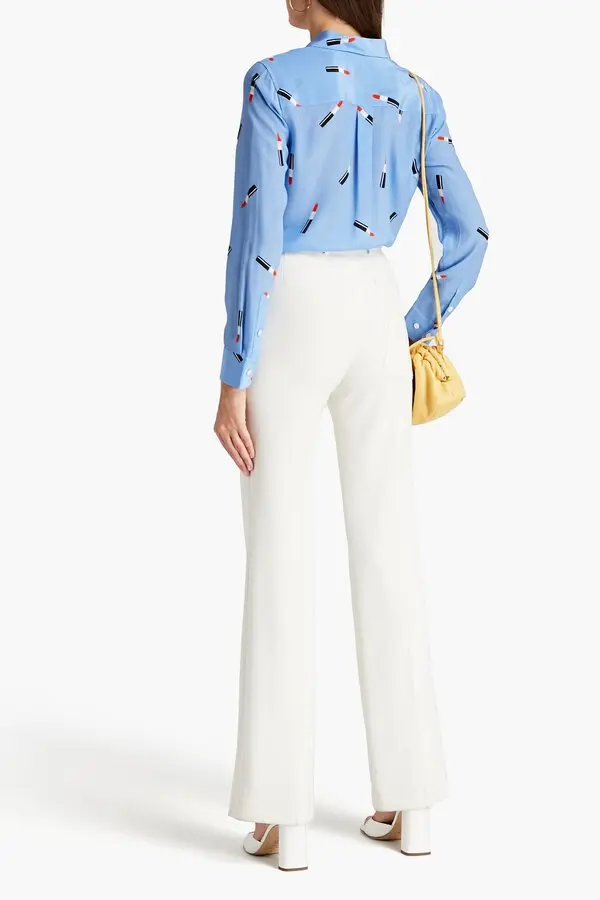 Equipment Slim Signature Printed Washed Silk Shirt