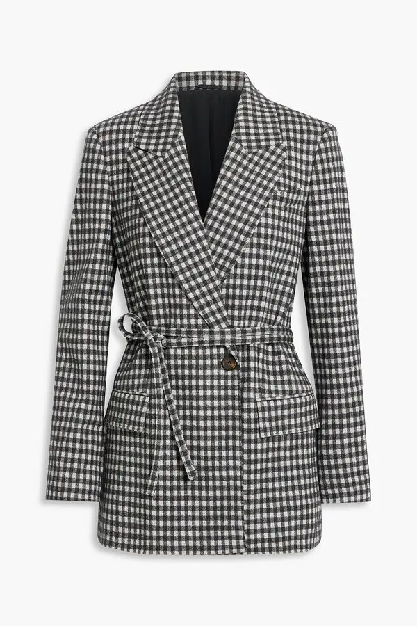 Brunello Cucinelli Gingham Wool And Cotton-blend Double-breasted Blazer