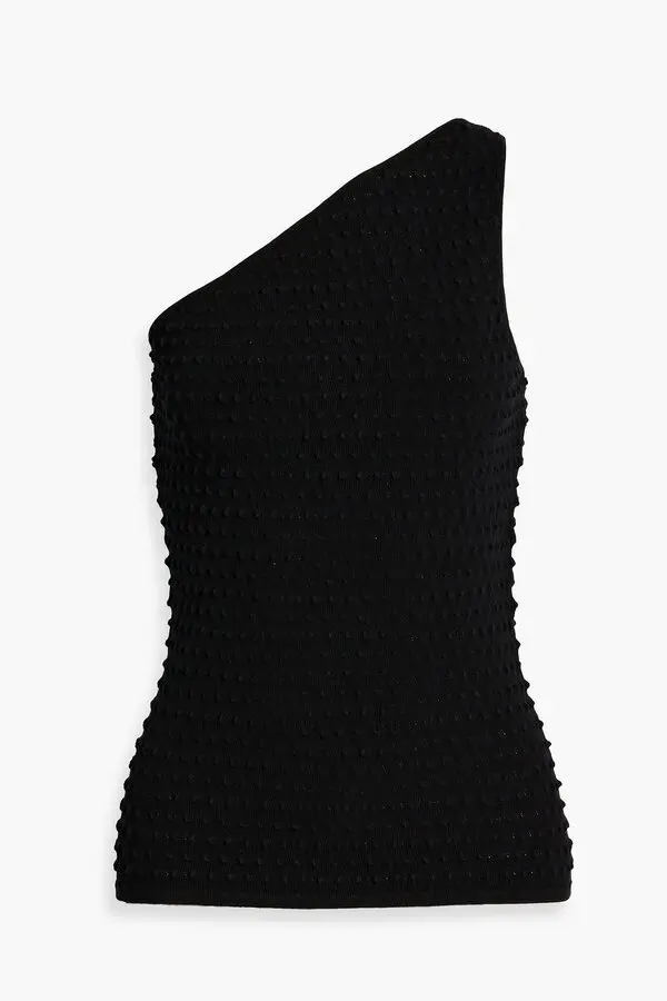 Helmut Lang One-shoulder Jacquard-knit Top