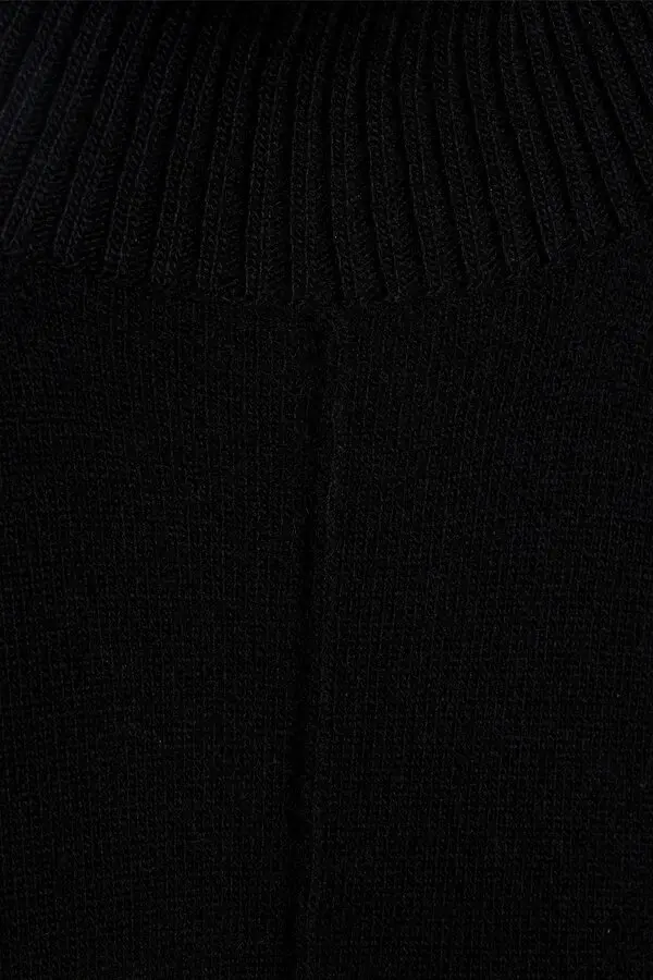 Iris & Ink Scarlett Wool Turtleneck Midi Dress - Black