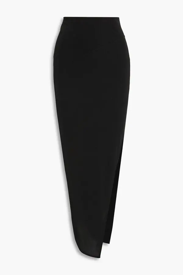 Helmut Lang Asymmetric Stretchjersey Maxi Skirt - Black