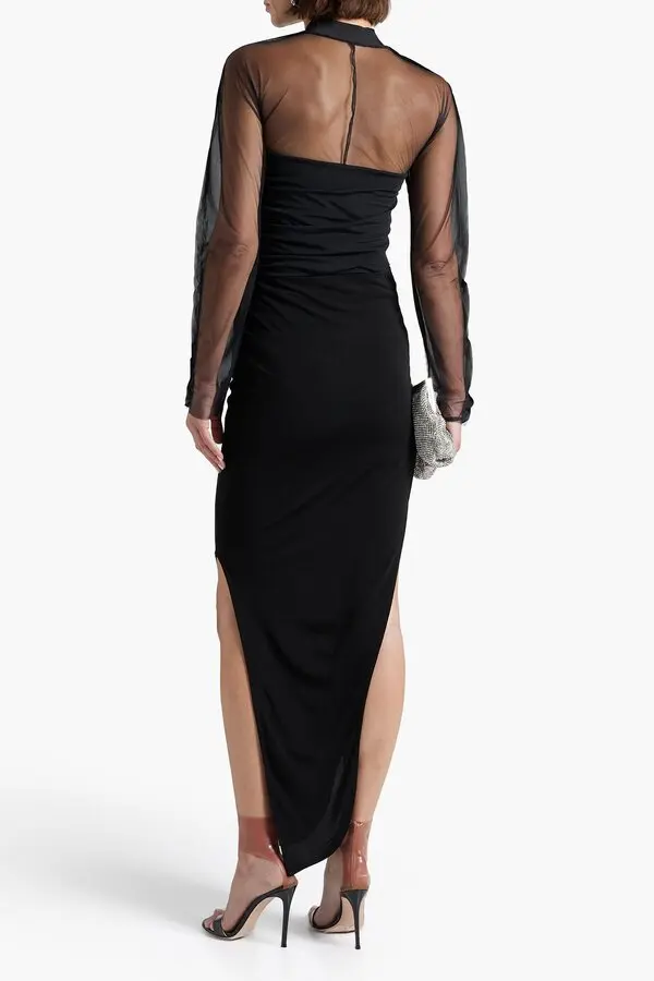 Helmut Lang Asymmetric Stretchjersey Maxi Skirt