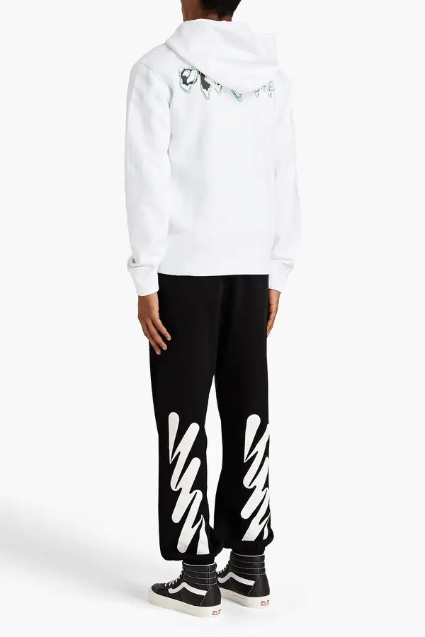 Off-White Printed Cotton-fleece Hoodie