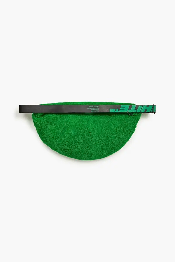 Off-White Appliquéd Leathertrimmed Shearling Belt Bag