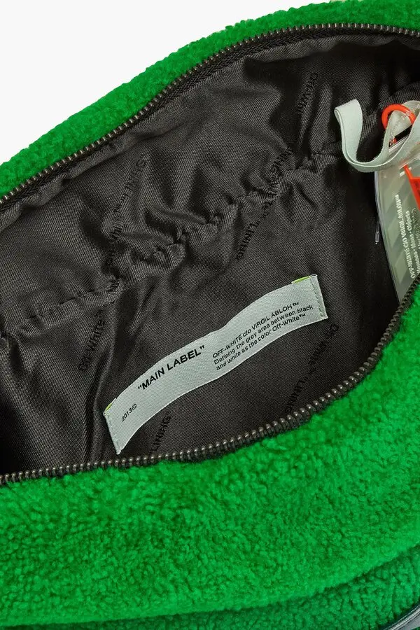 Off-White Appliquéd Leathertrimmed Shearling Belt Bag