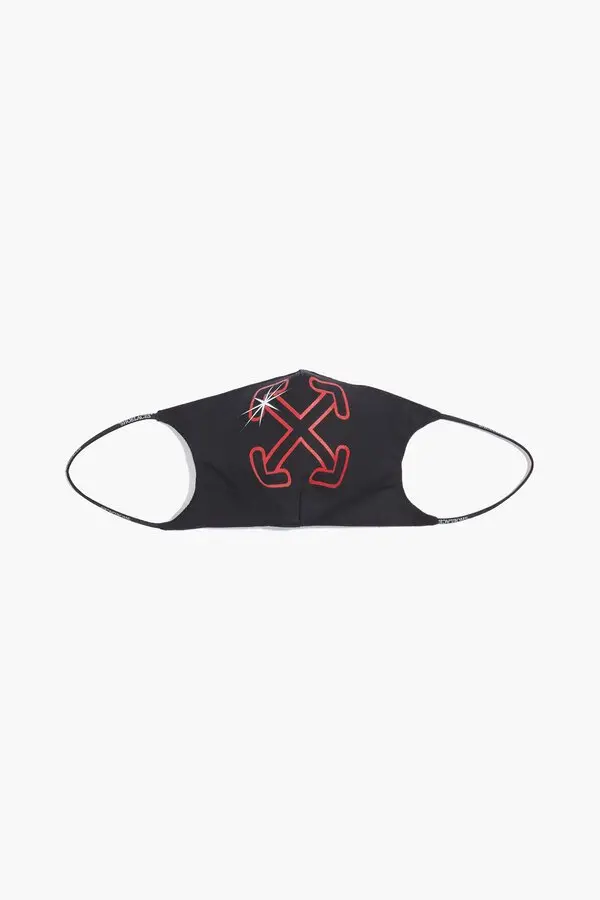 Off-White Starred Arrow Cottontwill Face Mask - Black