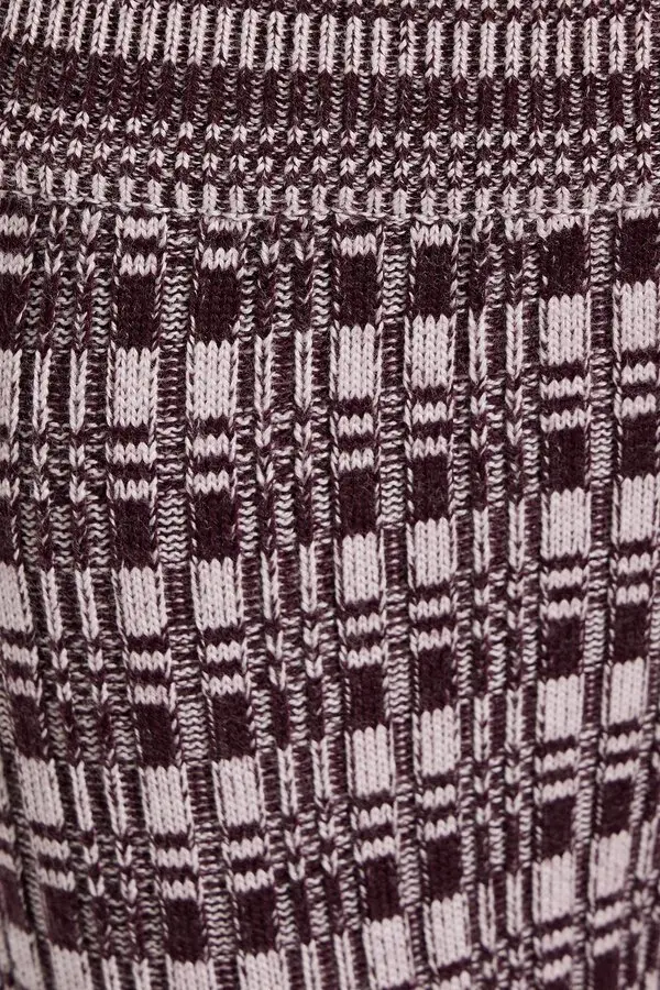 Cordova Chalet Checked Ribbed Merino Wool Flared Pants