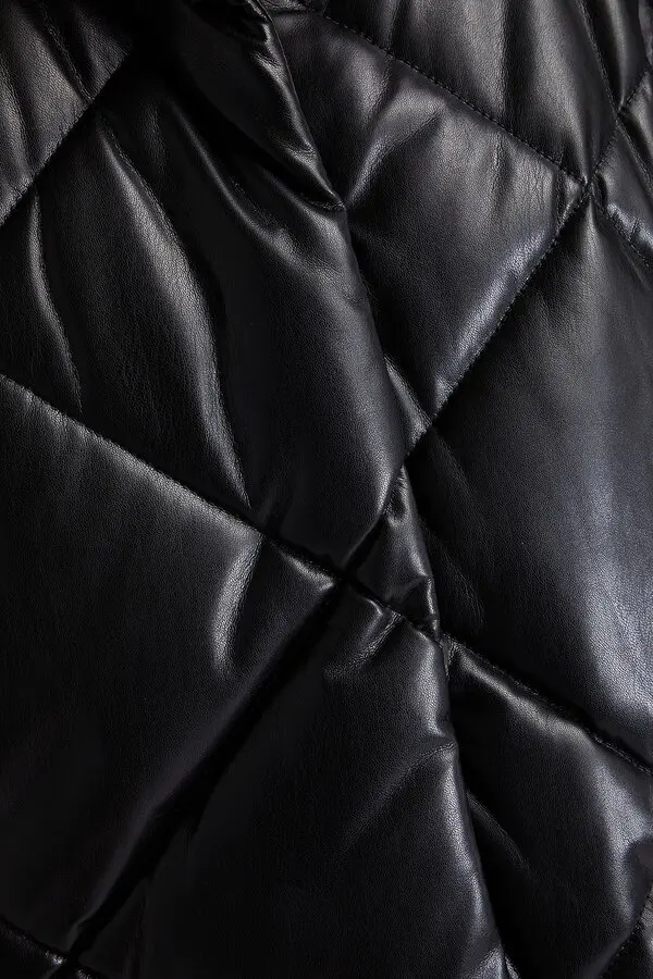 STAND STUDIO Anissa Quilted Faux Leather Down Coat