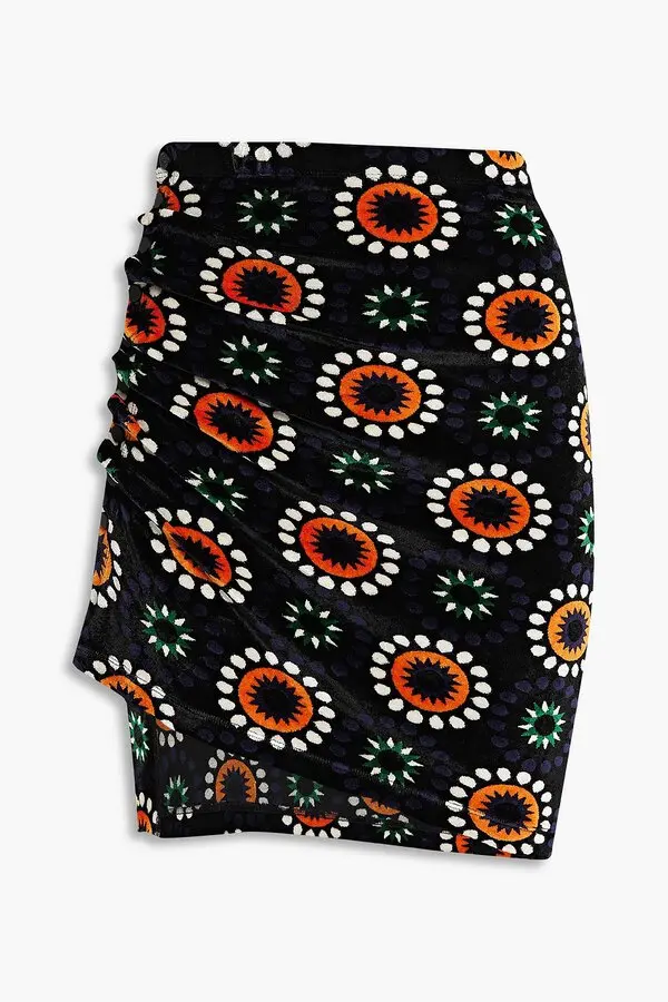 Rabanne Printed Velour Mini Skirt