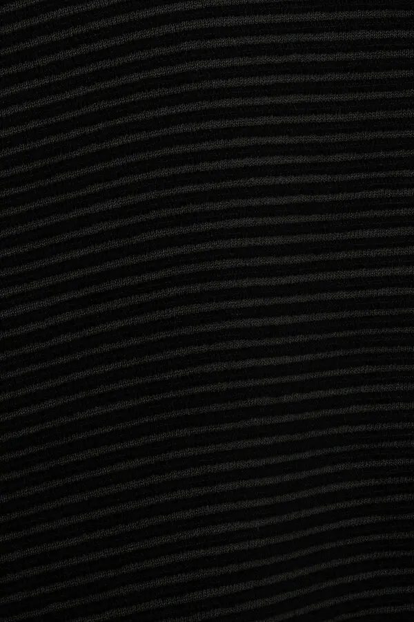 Good American Cropped Striped Cotton Turtleneck Top