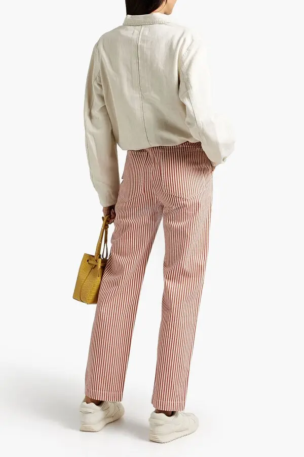 ALEX MILL Striped High Rise Straight Leg Jeans