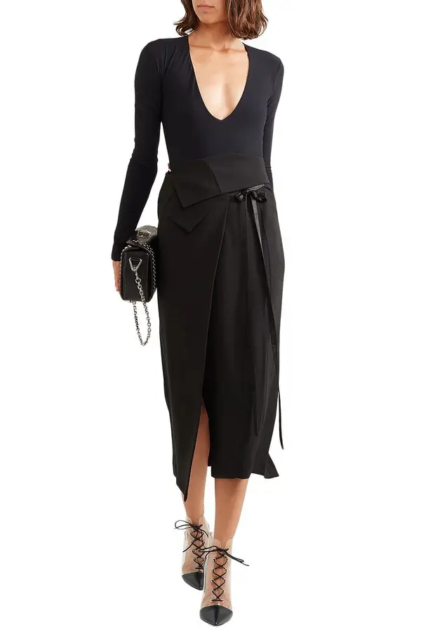 GIANVITO ROSSI Paneled Lace-up Ankle Boots