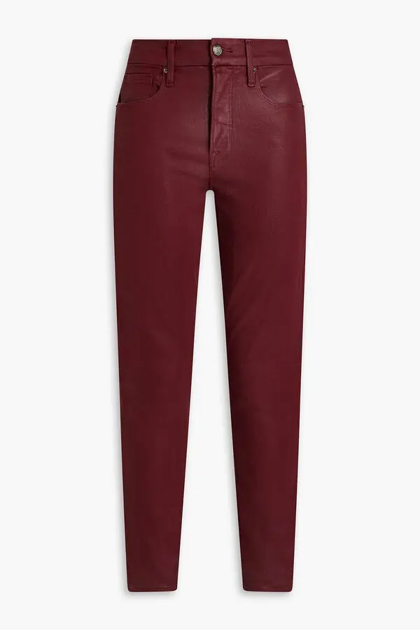 Good American Coated Mid-rise Skinny Jeans - Claret