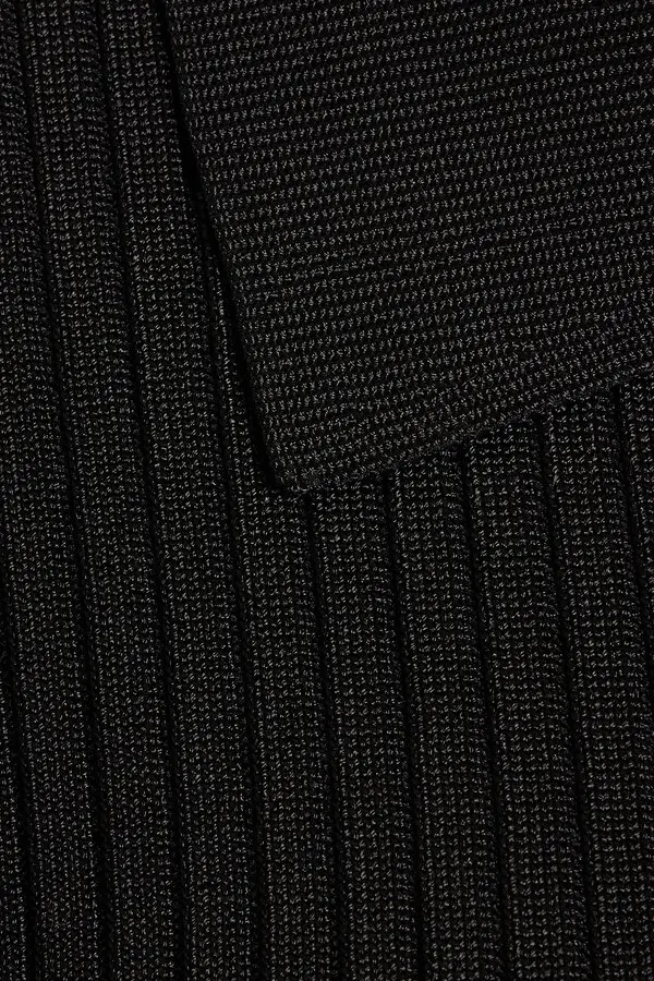 Good American Ribbed Knit Midi Dress With Button Detail