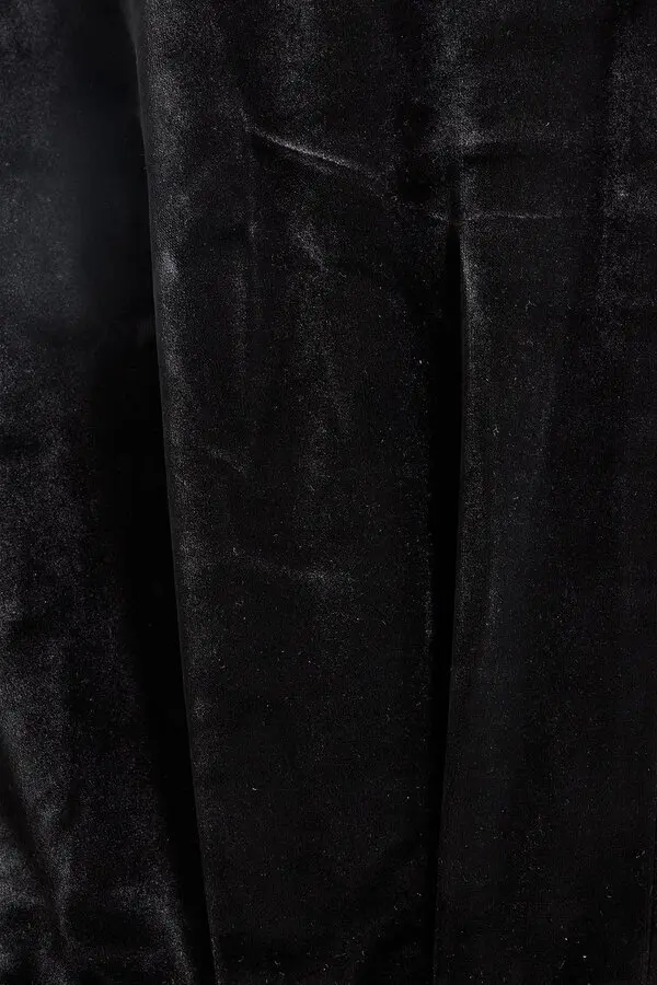 Good American Pleated Belted Stretchvelvet Top
