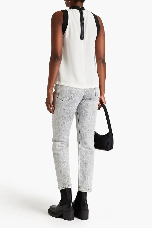 Rag & Bone Tallulah Gathered Silk Crepe De Chine Top