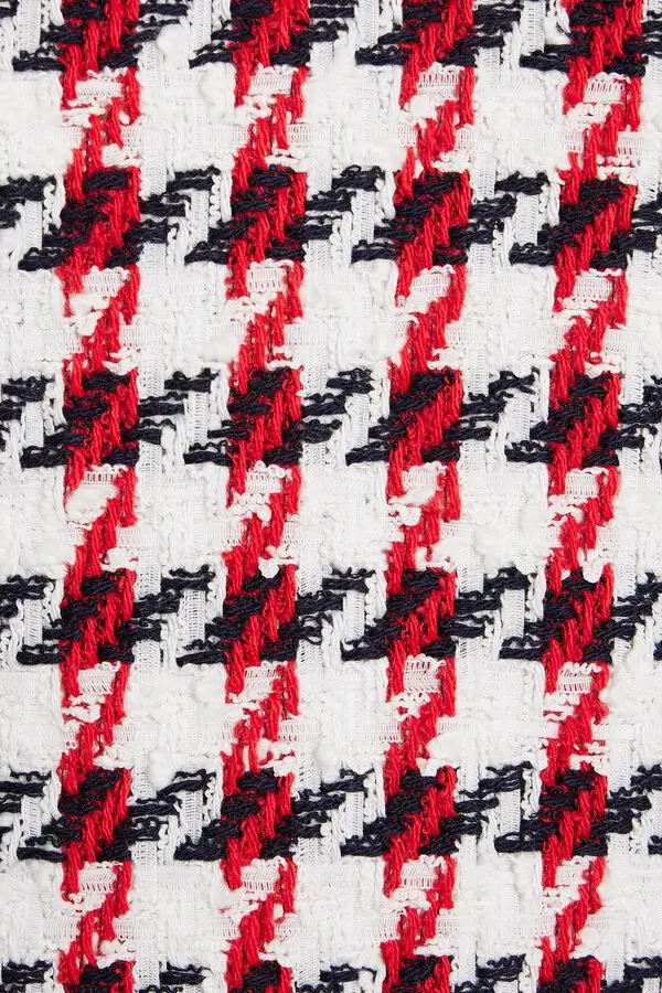 Oscar De La Renta Houndstooth Cotton-blend Tweed Mini Dress