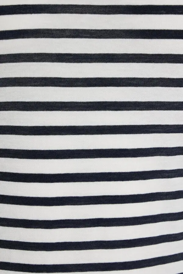 Rag & Bone Gaia Striped Organic Cottonjersey Turtleneck Top
