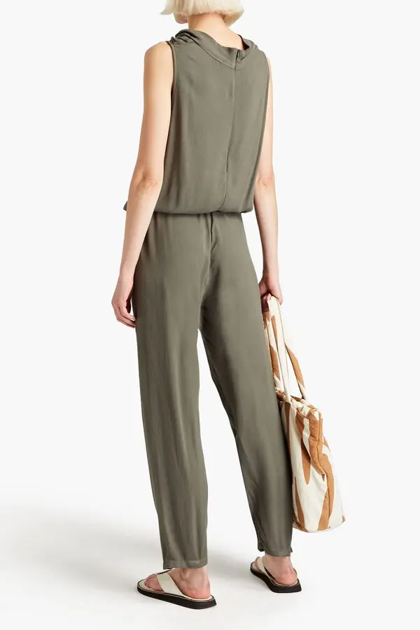 Monrow Draped Crepe Jumpsuit