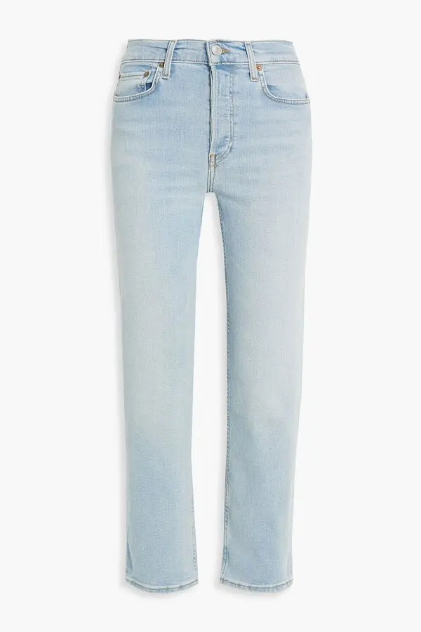 RE/DONE 70s Faded Midrise Straightleg Jeans - Light Denim