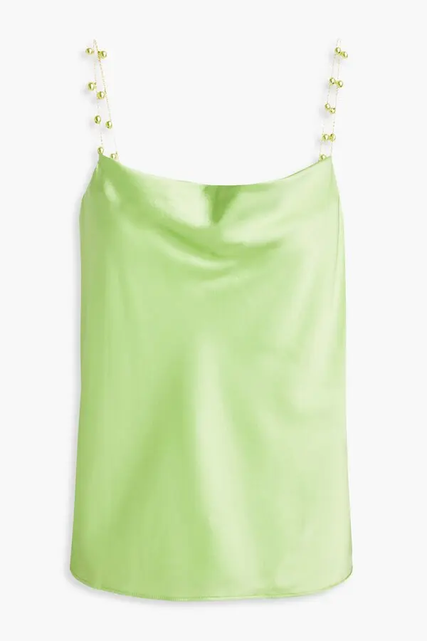 Cami Nyc Draped Stretchsilk Satin Camisole - Light Green