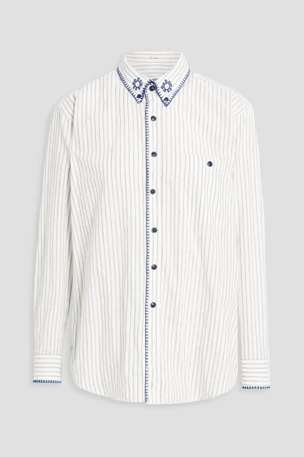 RE/DONE 90s Oversized Striped Cottonjacquard Shirt