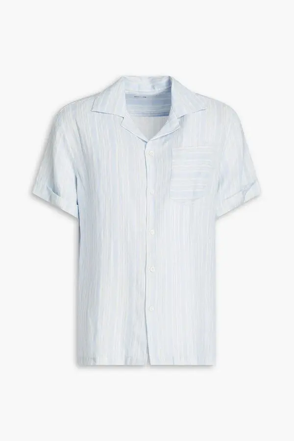 Frescobol Carioca Thomas Striped Linen Shirt - Sky Blue