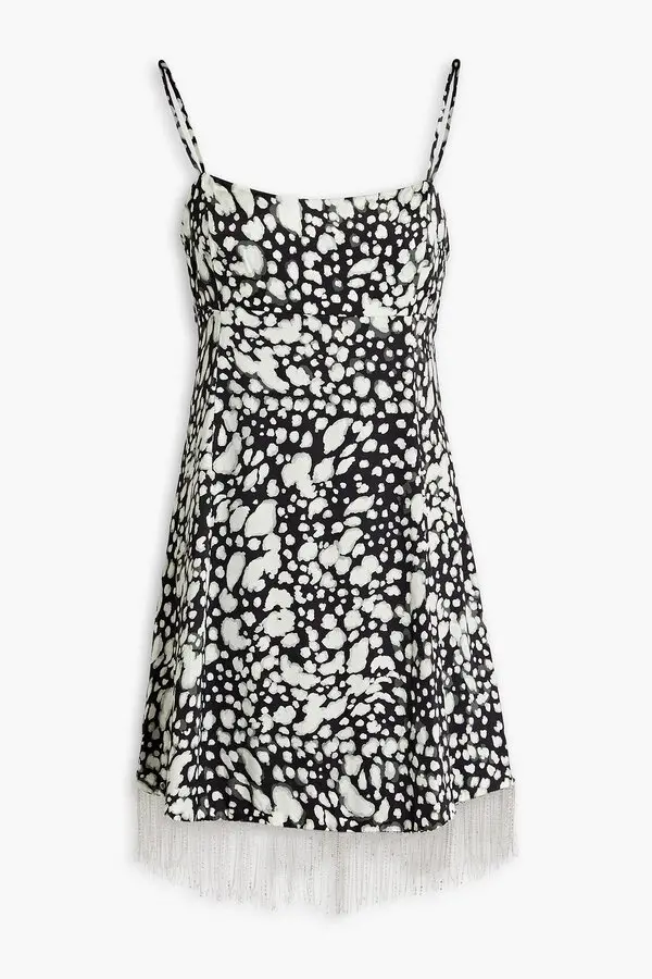 NICHOLAS Name Embellished Silksatin Mini Dress