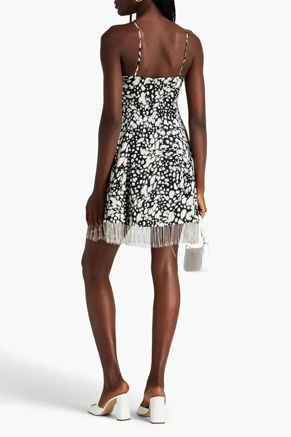 NICHOLAS Name Embellished Silksatin Mini Dress